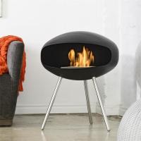 China 60cm Black Carbon Steel Bioethanol Fireplace Indoor Heater Smoke Free 4h-6h Burn Time for sale