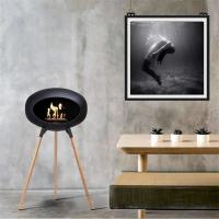 China 60cm Black Carbon Steel Bioethanol Fireplace Indoor Heater Smoke Free 4h-6h Burn Time for sale