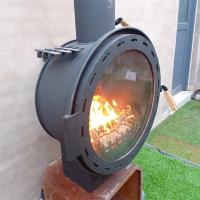 China Decorative Wood Burning Rotating Fireplace Ceiling Mounted Suspended Stove for sale