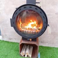 China Decorative Wood Burning Rotating Fireplace Ceiling Mounted Suspended Stove for sale