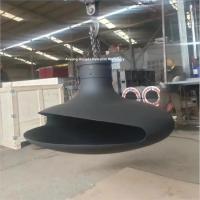 China Indoor Decorative Modern Black Ceiling Mounted Suspended Hanging Fireplace for sale