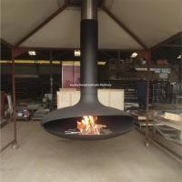 China Indoor Decorative Modern Black Ceiling Mounted Suspended Hanging Fireplace for sale