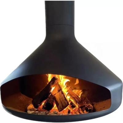 China 1000mm Suspended Wood Burning Fireplace 360 Degree Rotating Hanging Stove for Hotel Indoor Use for sale