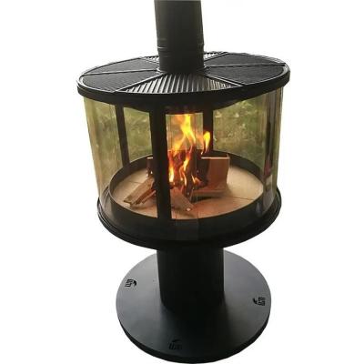 China European Cold Rolled Steel Suspended Fireplace Wood Burning Stove Dia 700mm 1000mm for sale