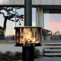 China European Cold Rolled Steel Suspended Fireplace Wood Burning Stove Dia 700mm 1000mm for sale