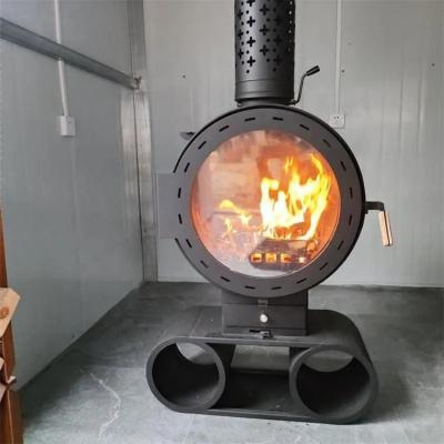 China European Indoor Freestanding Wood Burning Hanging Stove Fireplace D600mm 60-80sqm for sale