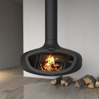 China Roof Mounted Wood Burning Steel Stove Suspended Fireplace 600mm 1000mm for sale