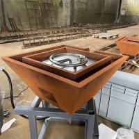 China Decorative Corten Steel Gas Fire Water Bowl Square Smooth 600mm for Pools for sale