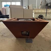 China Decorative Corten Steel Gas Fire Water Bowl Square Smooth 600mm for Pools for sale