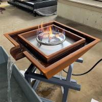 China Corten Steel Gas Fire Pit Water Bowl 600mm Outdoor Decorative Poolside Patio Heater for sale
