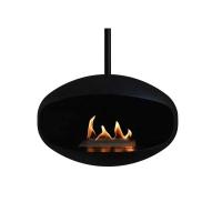 China Indoor Black Real Flame Hanging Ethanol Fireplace 1.5L Ceiling Mounted Cocoon for sale