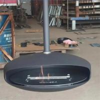 China Indoor Black Real Flame Hanging Ethanol Fireplace 1.5L Ceiling Mounted Cocoon for sale