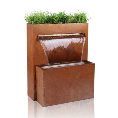 China Corten Steel Waterfall Blade Cascade Planter 890mm Height Outdoor Garden Decor for sale