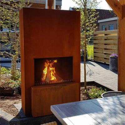China Corten Steel Outdoor Fireplace Wood Burning 150cm Height 130kg Modern Design for sale