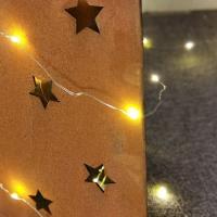 China 500mm Corten Steel Christmas Tree Garden Ornament with LED Pre-Rusted Finish for sale