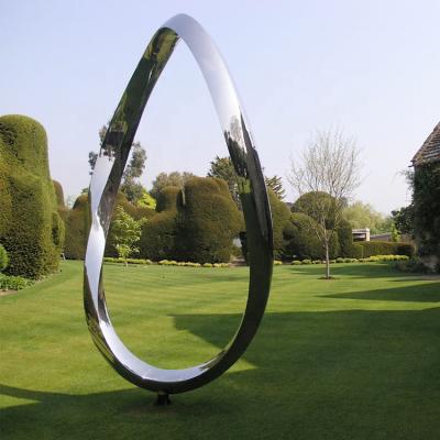 China Modern Stainless Steel Circle Garden Sculpture 150cm 500cm High Custom for sale