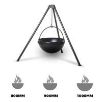 China Hemisphere Corten Steel Fire Globe Tripod Hanging Fire Pit BBQ Grill for sale