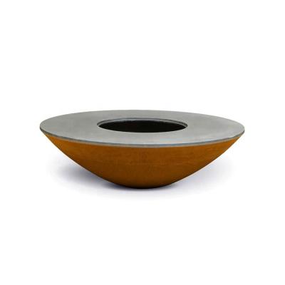 China Corten Steel Outdoor Charcoal Grill 102 cm Round Fire Pit BBQ for Camping for sale