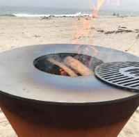 China Corten Steel Cone Barbecue Grill 100cm Outdoor Wood Burning Fire Pit Stove Top for sale