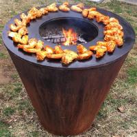 China Corten Steel Cone Barbecue Grill 100cm Outdoor Wood Burning Fire Pit Stove Top for sale
