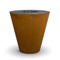 China Corten Steel Cone Barbecue Grill 100cm Outdoor Wood Burning Fire Pit Stove Top for sale