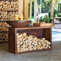 China Rectangular Corten Steel Outdoor Fire Grill for sale