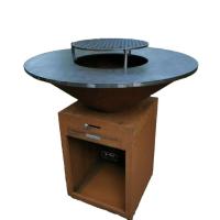 China 100cm Dia Corten Fire Pit Charcoal Barbecue Grill for sale
