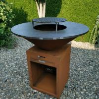 China 100cm Dia Corten Fire Pit Charcoal Barbecue Grill for sale