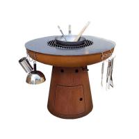 China Custom Corten Steel BBQ Grill Fire Pit Bowl 600-1000mm Garden Outdoor Cooking for sale