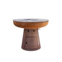 China Custom Corten Steel BBQ Grill Fire Pit Bowl 600-1000mm Garden Outdoor Cooking for sale