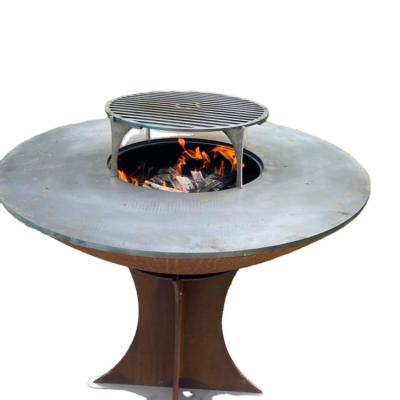 China Corten Steel Fire Bowl Garden Camping Barbecue Grill 102cm Diameter Customizable for sale