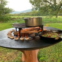 China Corten Steel Fire Bowl Garden Camping Barbecue Grill 102cm Diameter Customizable for sale