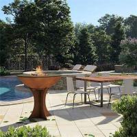 China Corten Steel Fire Bowl Garden Camping Barbecue Grill 102cm Diameter Customizable for sale