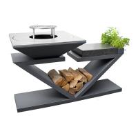 China OEM Pre Weathered Corten Steel Charcoal Grill 1700mm with Ash Tray for Outdoor Cooking for sale