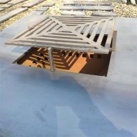 China OEM Pre Weathered Corten Steel Charcoal Grill 1700mm with Ash Tray for Outdoor Cooking for sale