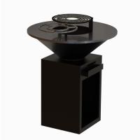 China Black Corten Steel BBQ Grill Fireplace 1330x500x1000mm Outdoor Charcoal Fire Pit for sale