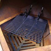 China Decahedron Corten Steel Outdoor Fire Pit and BBQ Grill 80x80 cm for sale