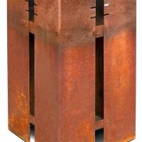 China Decorative Square Corten Steel Fire Pit And Grill for sale