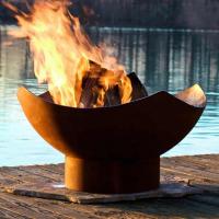 China Corten Steel Hemisphere Fire Globe Bowl Wood Burning Fire Pit 600-1500mm for sale