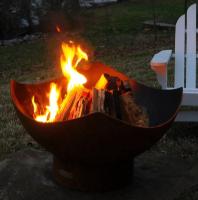 China Corten Steel Hemisphere Fire Globe Bowl Wood Burning Fire Pit 600-1500mm for sale