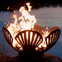 China Warm Keeping Rusted Corten Steel Fire Globe Hemisphere Fire Pit for sale