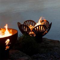 China Warm Keeping Rusted Corten Steel Fire Globe Hemisphere Fire Pit for sale