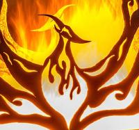 China Corten Steel Sphere Fire Pit Ball Phoenix Design 80cm Wood Burning for sale