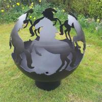 China Corten Steel Wildfire Horse Themed Fire Pit Globe 80cm 90cm Outdoor for sale