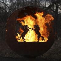 China Corten Steel Wildfire Horse Themed Fire Pit Globe 80cm 90cm Outdoor for sale
