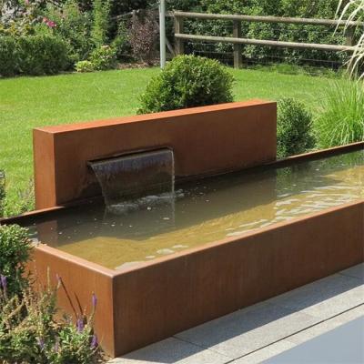 China Corten Steel Water Blade Fountain 1500mm Landscape Pond Wall Feature Rusty for sale