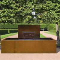 China Corten Steel Water Blade Fountain 1500mm Landscape Pond Wall Feature Rusty for sale