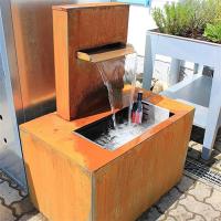 China Free Standing Corten Steel Water Feature Fountain 1200mm Height Rusty Finish for sale