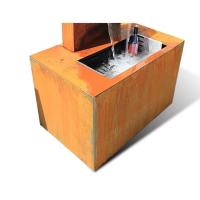 China Free Standing Corten Steel Water Feature Fountain 1200mm Height Rusty Finish for sale