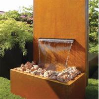 China Corten Steel Garden Pool Fountain Waterfall 1500mm Height Rusted Red Finish for sale